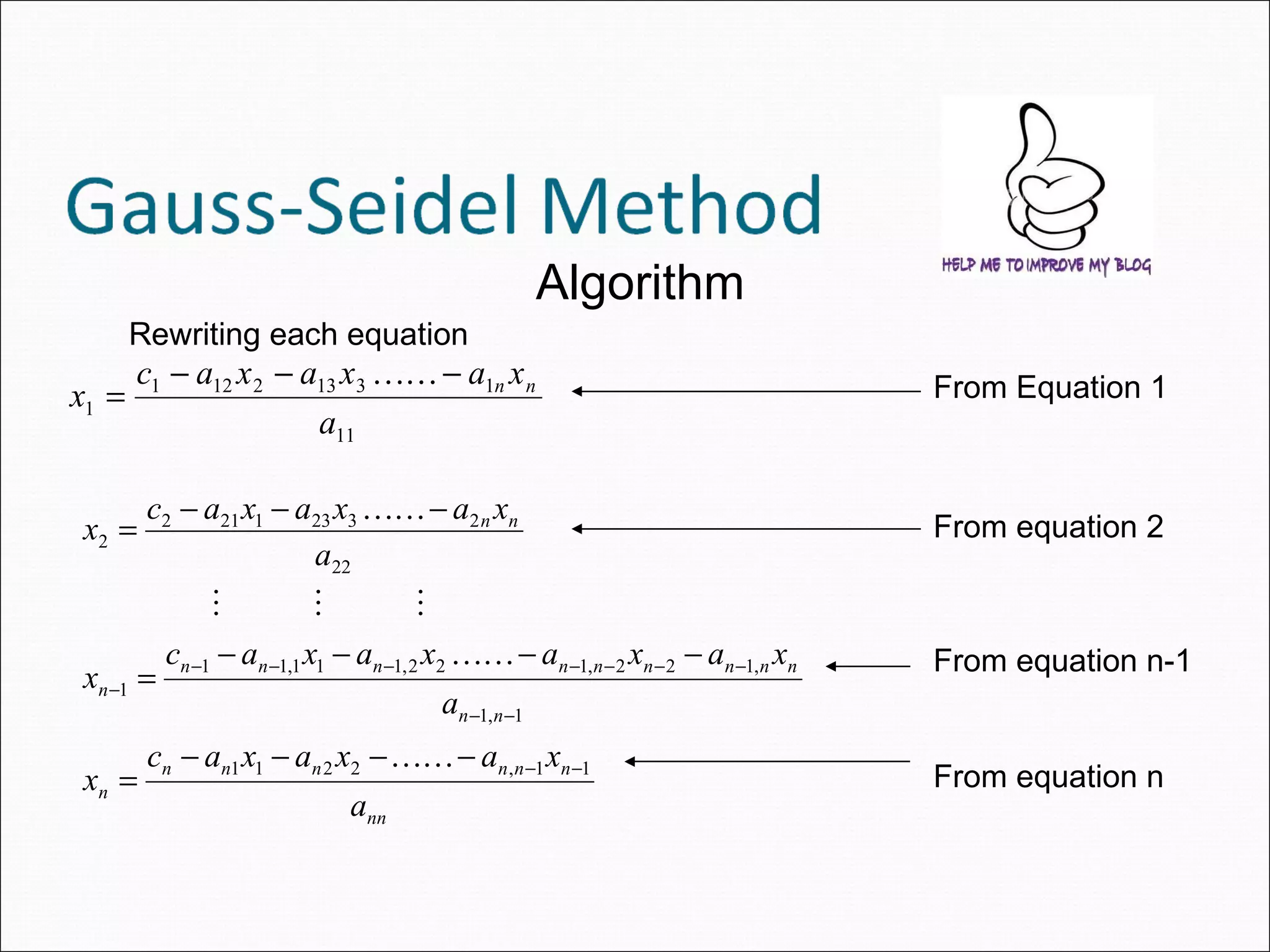 Gauss sediel | PPT