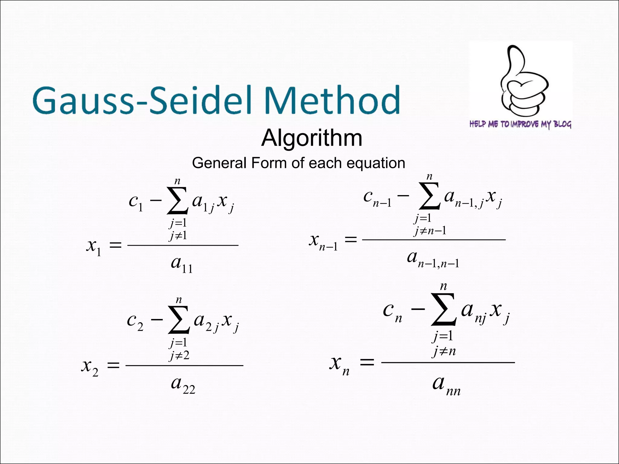 Gauss sediel | PPT