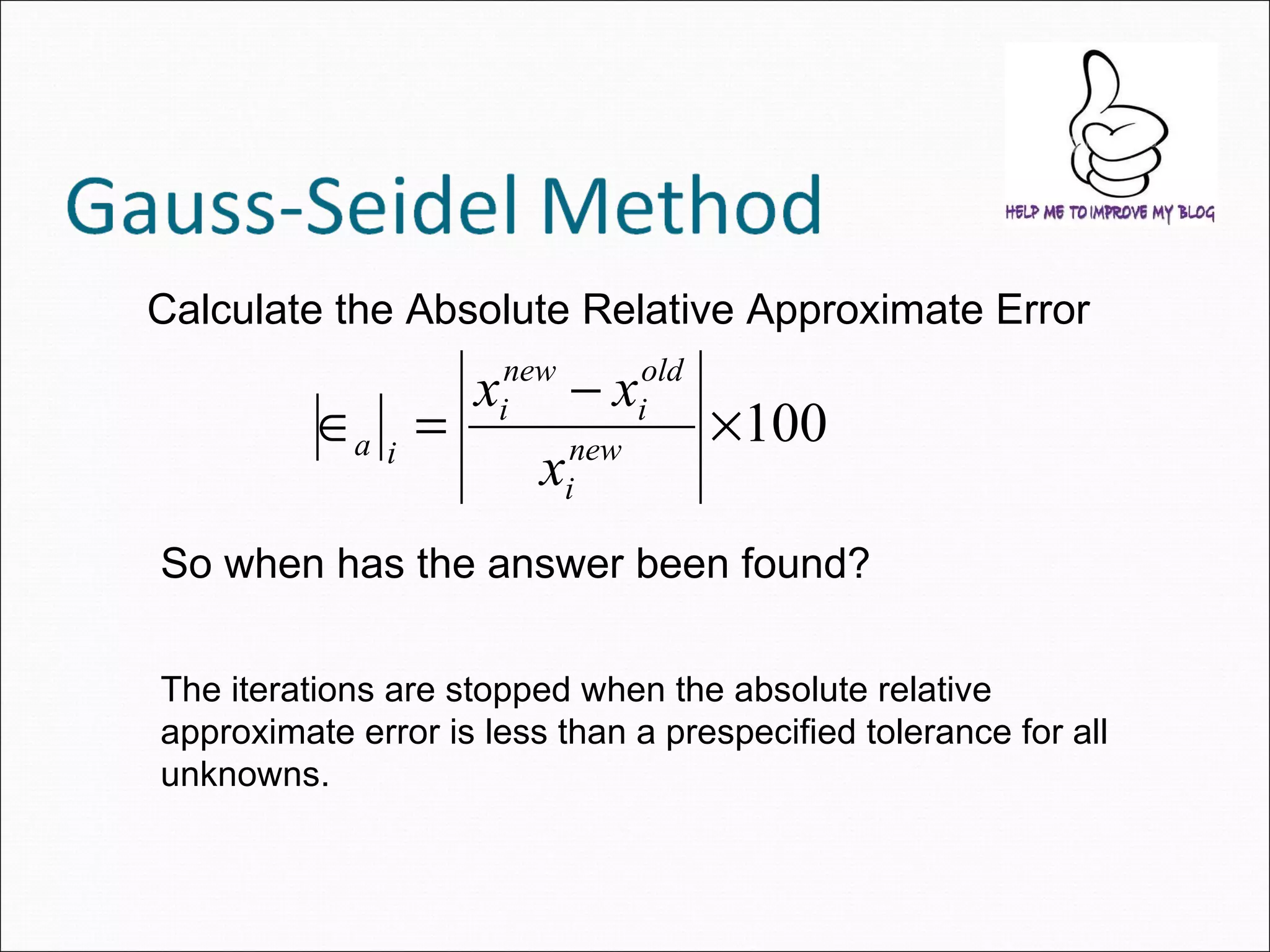 Gauss sediel | PPT