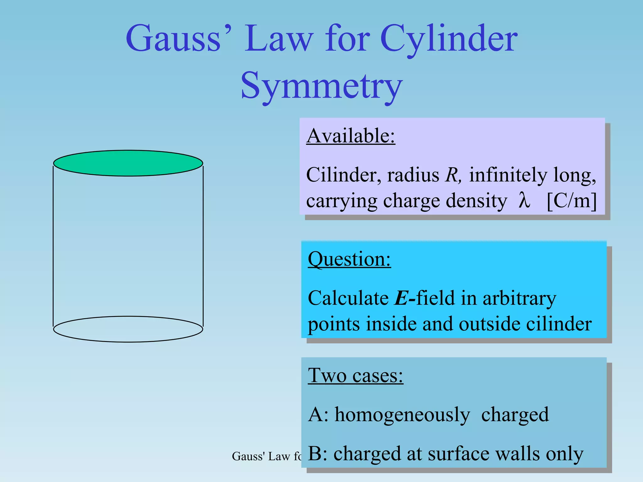 Gauss law for cylinders | PPT