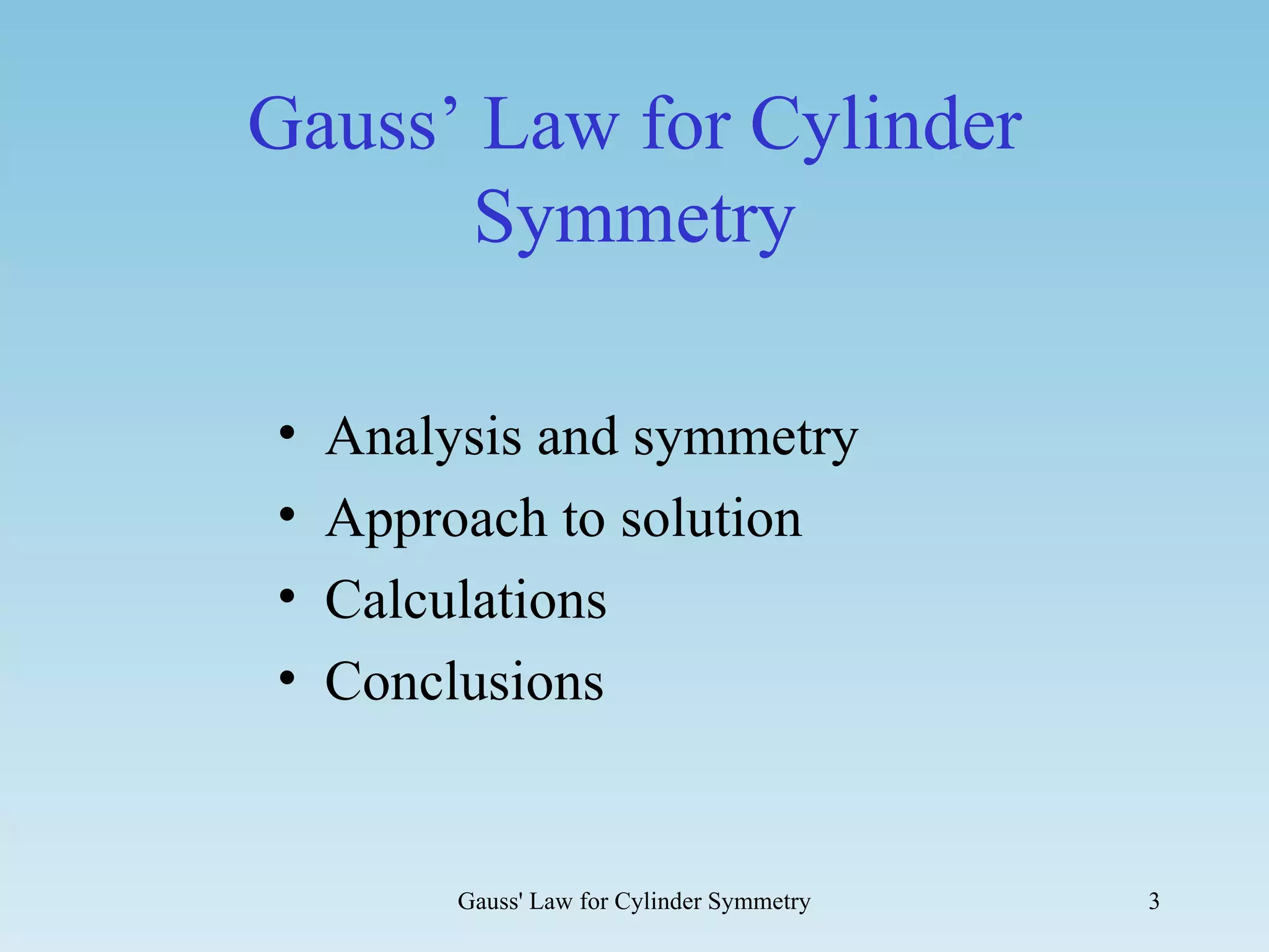 Gauss law for cylinders | PPT