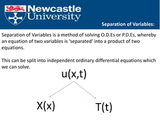 Diffusion Equation Separation Of Variables (if you\'re bored) | PPT