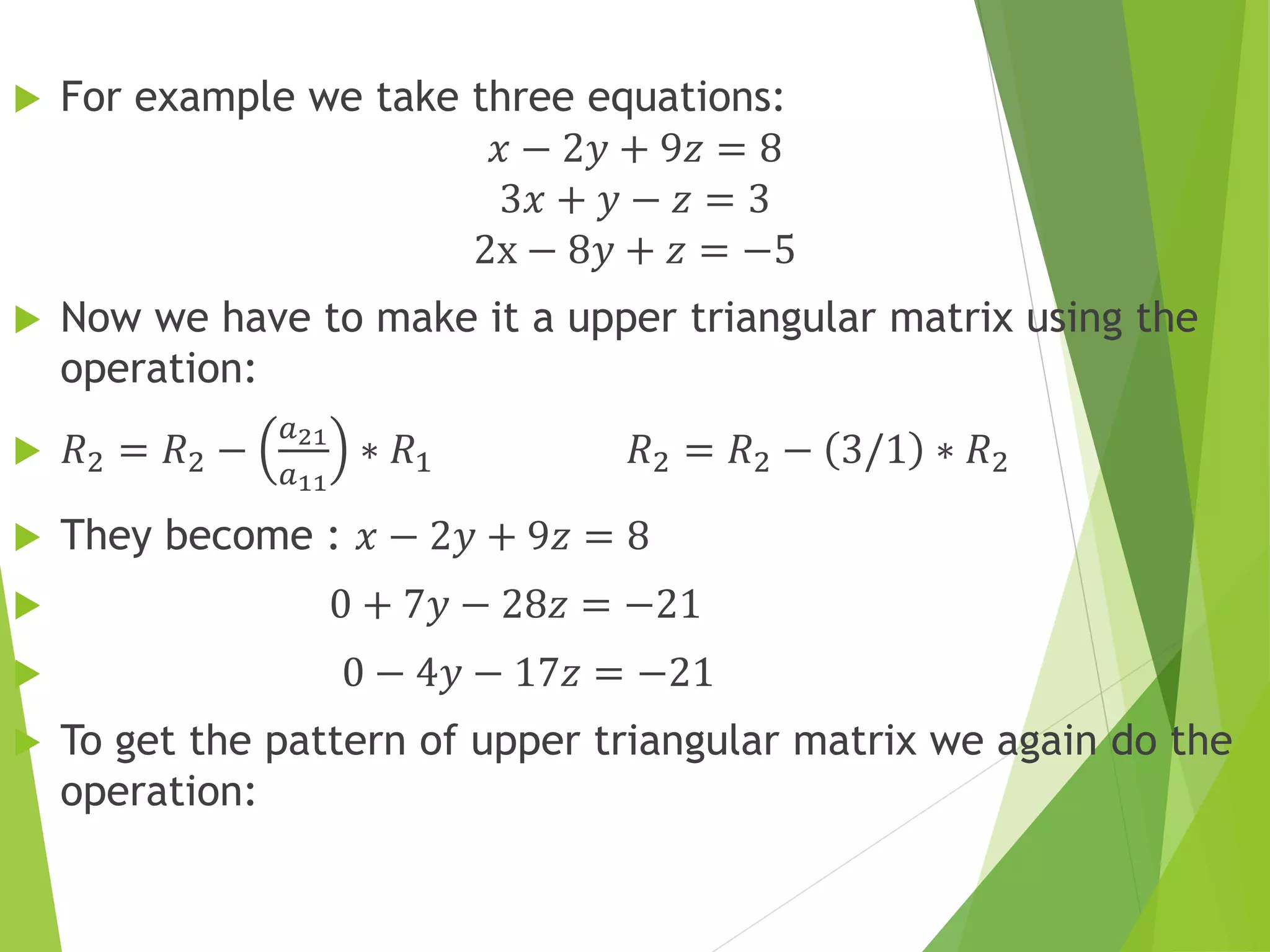 GAUSS ELIMINATION METHOD | PPTX