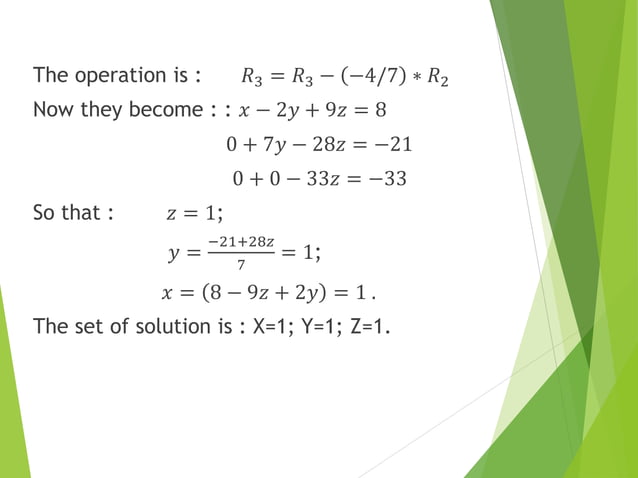 GAUSS ELIMINATION METHOD | PPTX | Physics | Science