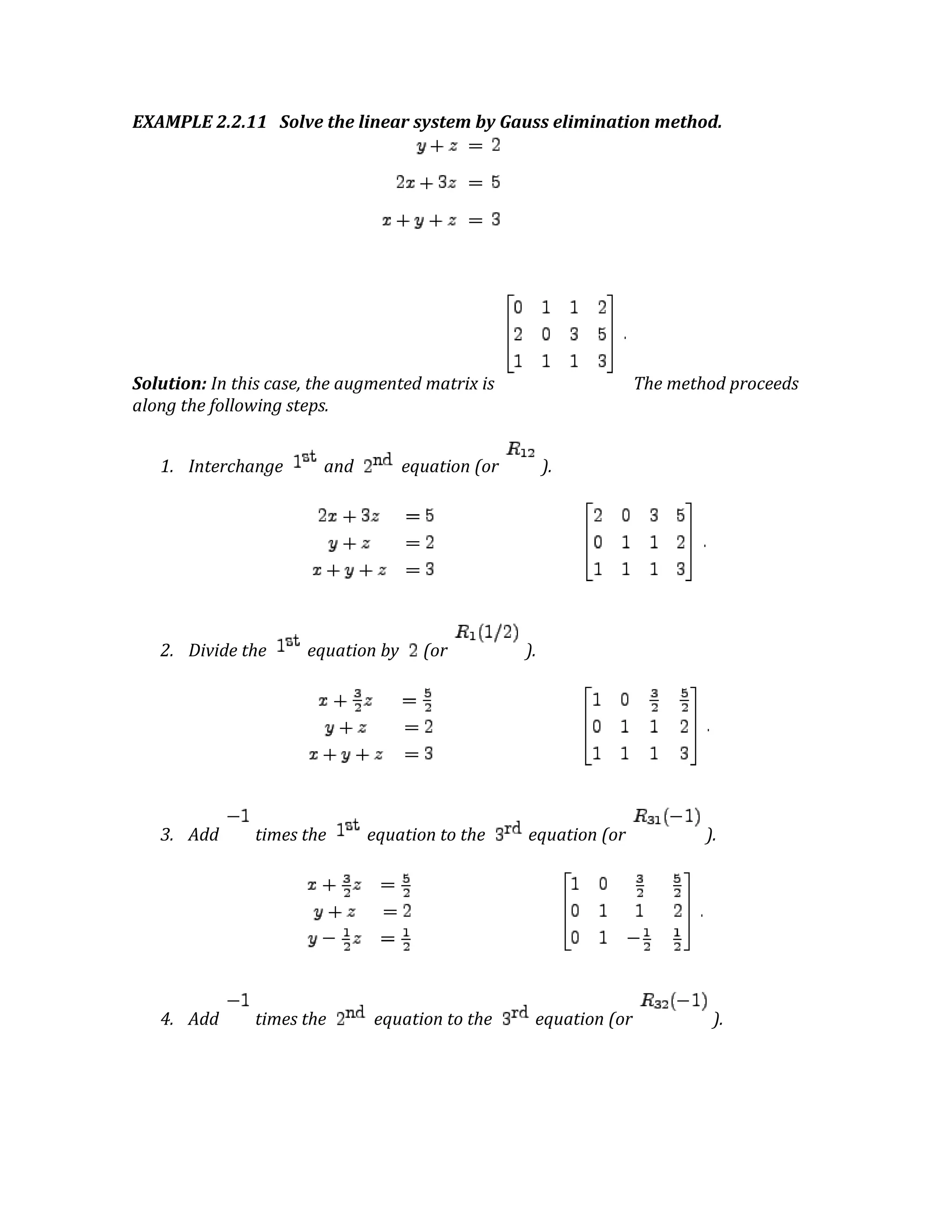 Gauss elimination method | DOCX Gauss elimination method | DOCX