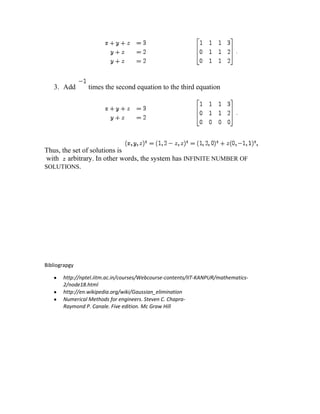 Gauss elimination method | DOCX