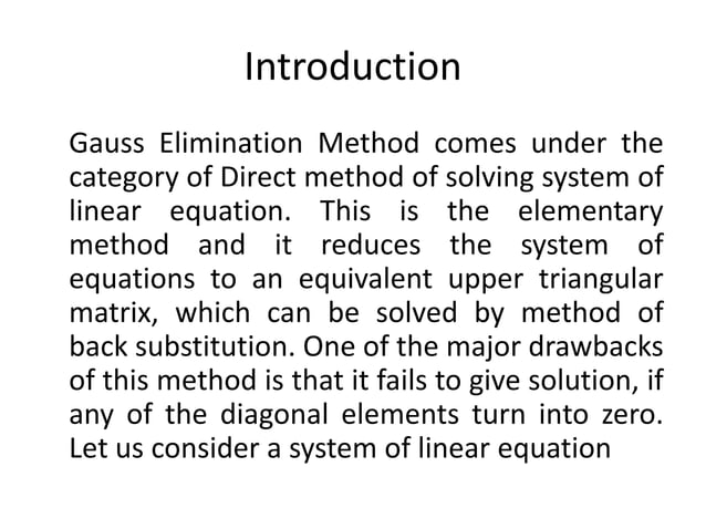 Gauss Elimination Method.pptx | Physics | Science
