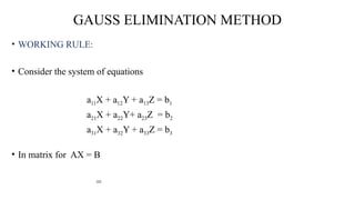 GAUSS ELIMINATION METHOD.power point presentation | PPTX