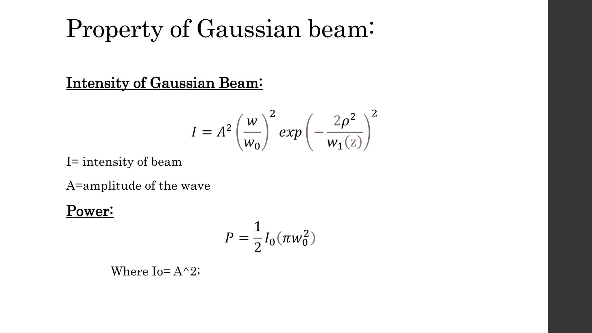 Gaussian_Beam_fresnel approximation and mathematical expression | PPTX
