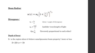 Gaussian_Beam_fresnel approximation and mathematical expression | PPTX