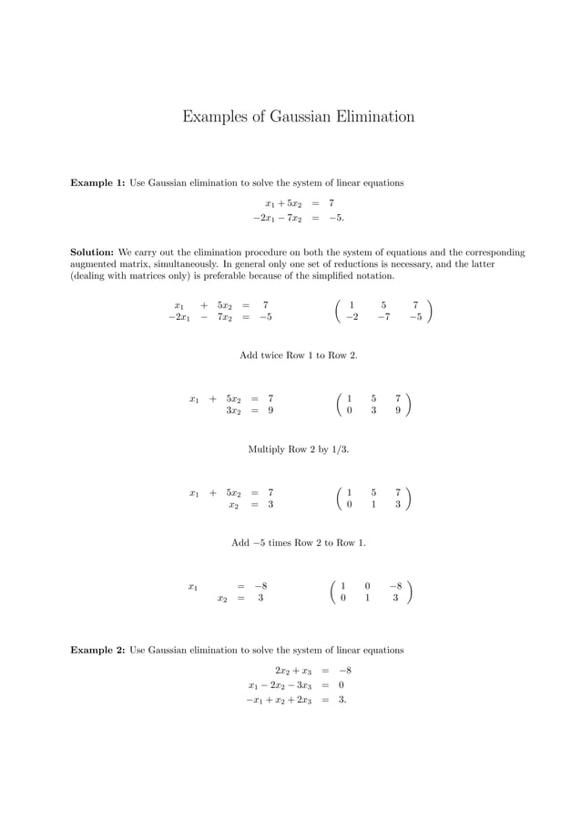 Gaussian elimination | PDF