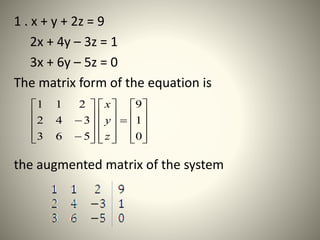 Gaussian elimination method & homogeneous linear equation