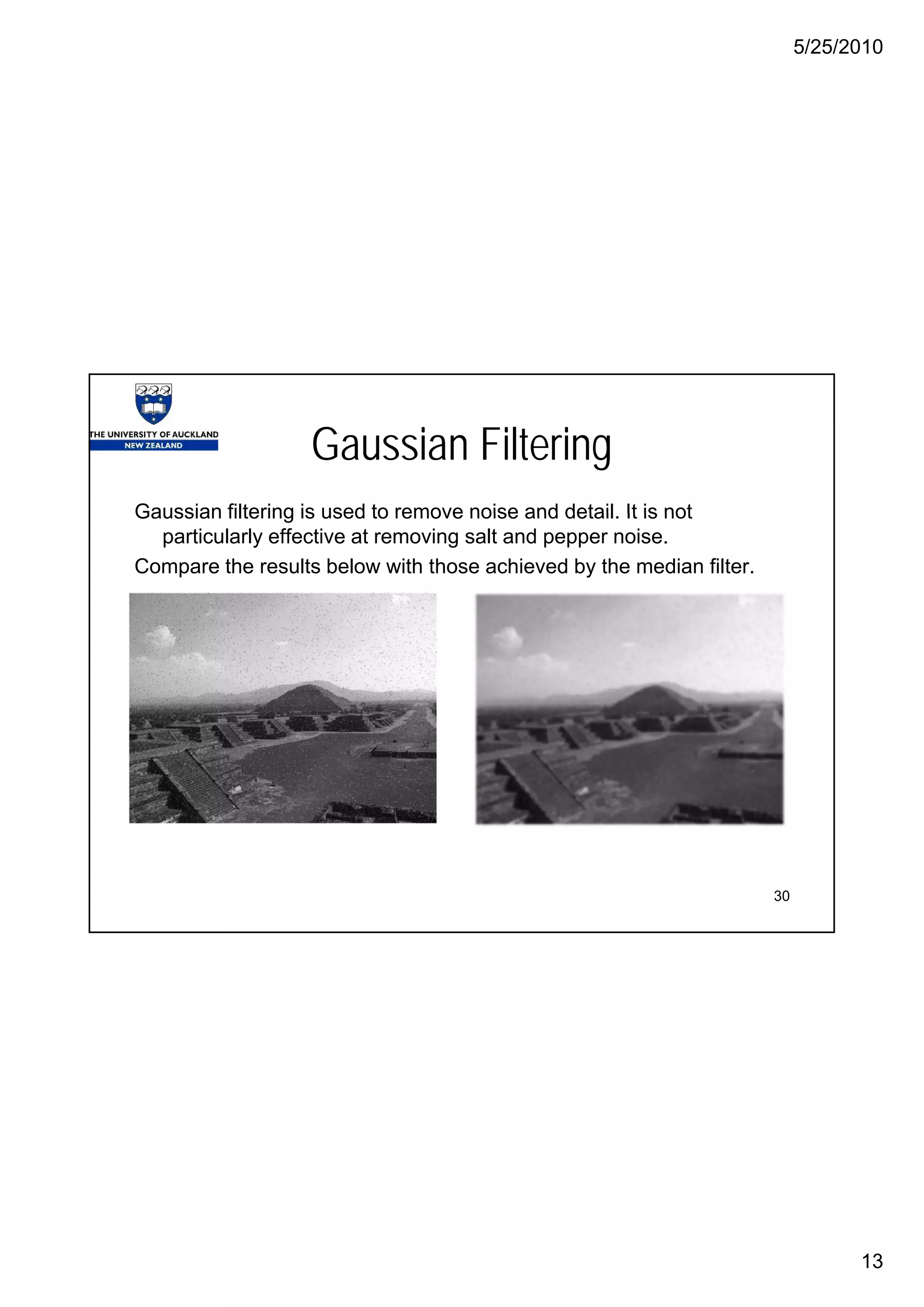 Gaussian filtering 1up | PDF