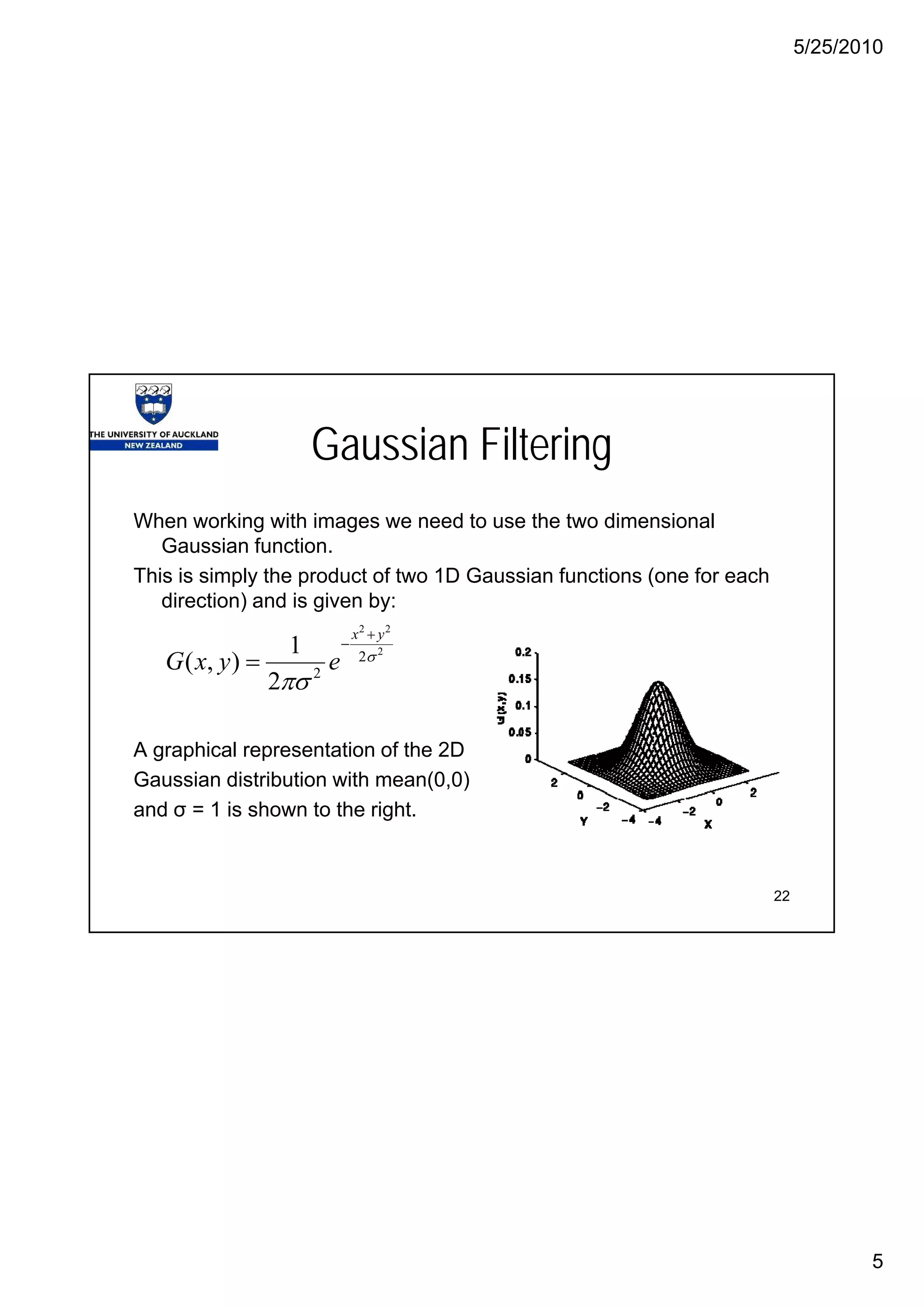 Gaussian filtering 1up | PDF