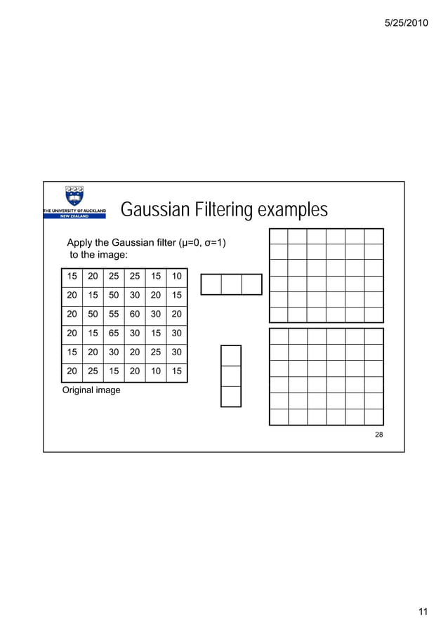 Gaussian filtering 1up | PDF