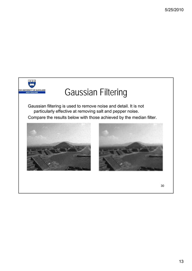 Gaussian filtering 1up | PDF