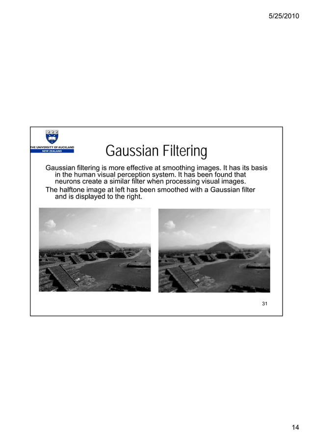 Gaussian filtering 1up | PDF