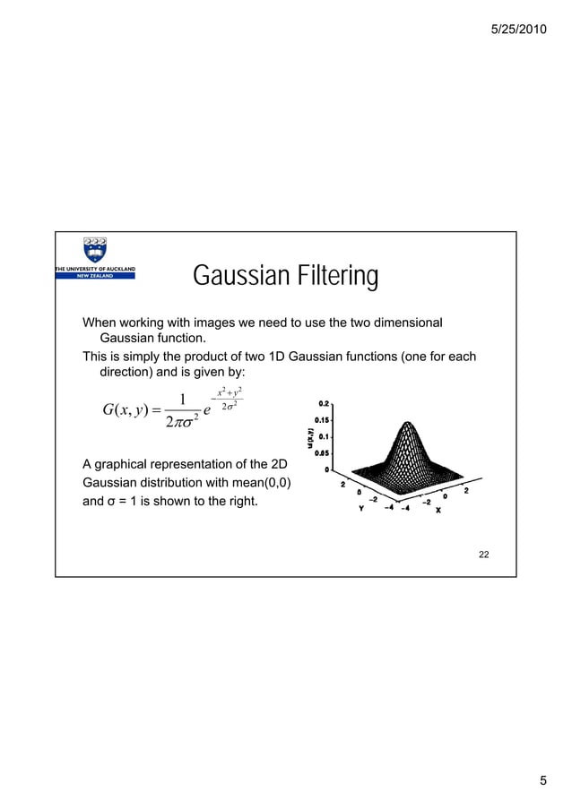 Gaussian filtering 1up | PDF