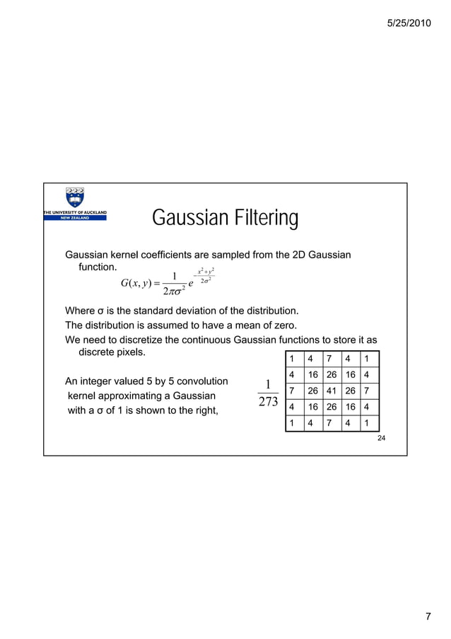 Gaussian filtering 1up | PDF