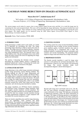 Gaussian noise reduction on images automatically | PDF