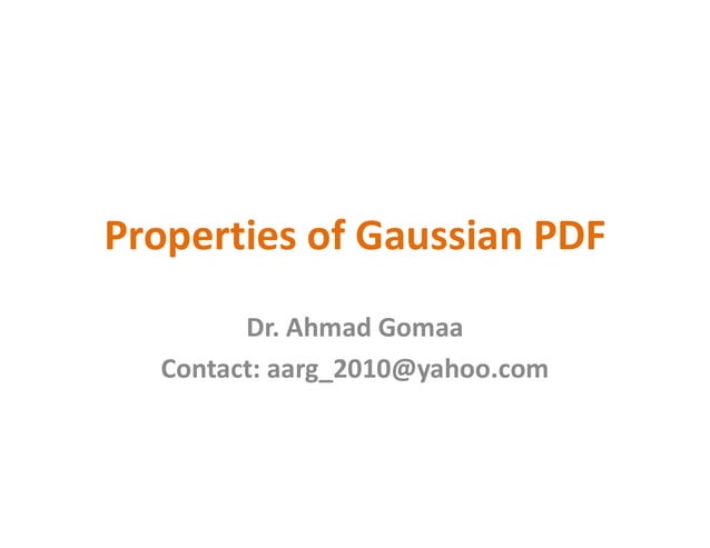 Properties of bivariate and conditional Gaussian PDFs | PDF | 3-D ...