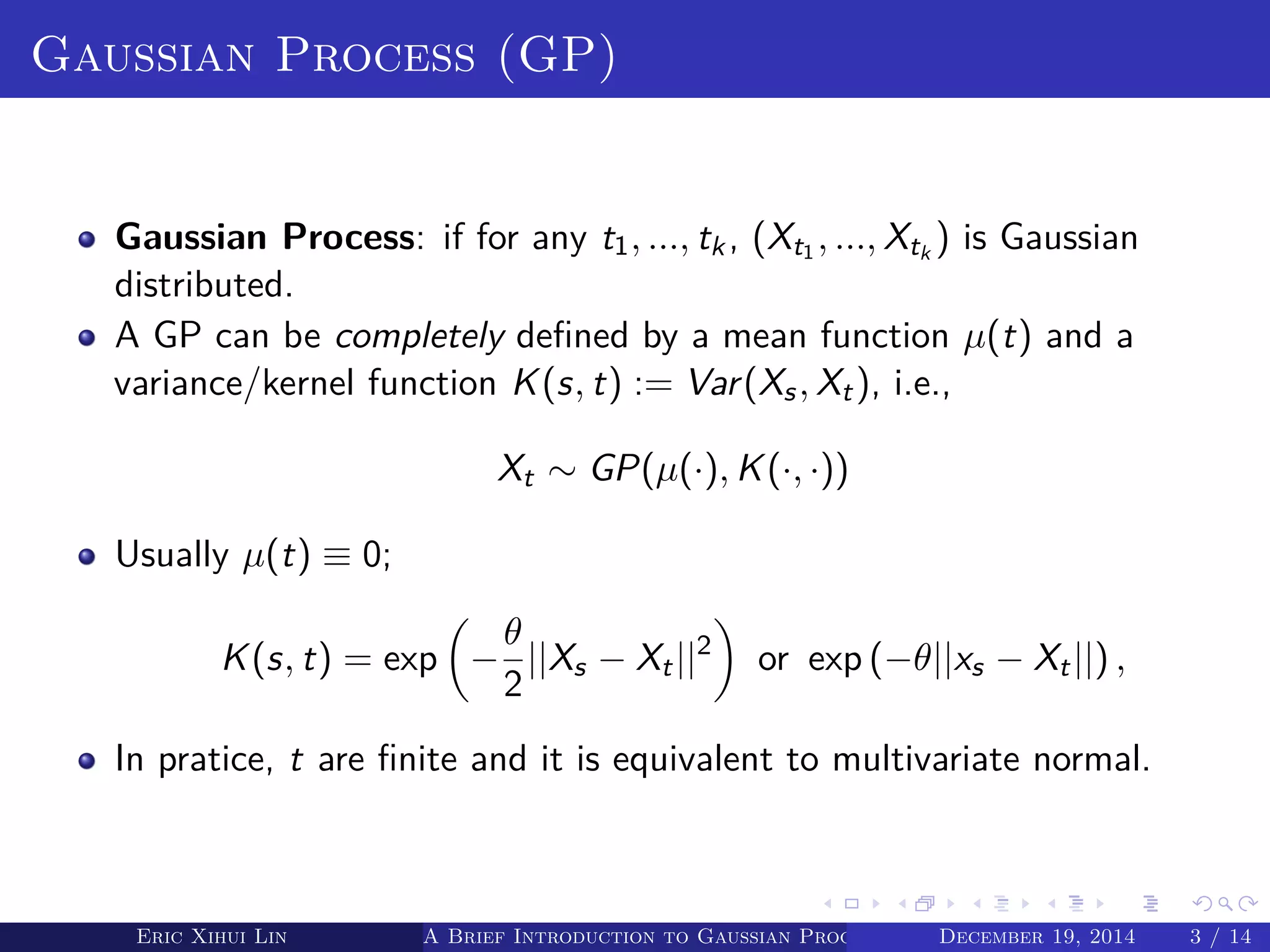 A brief introduction to Gaussian process | PDF