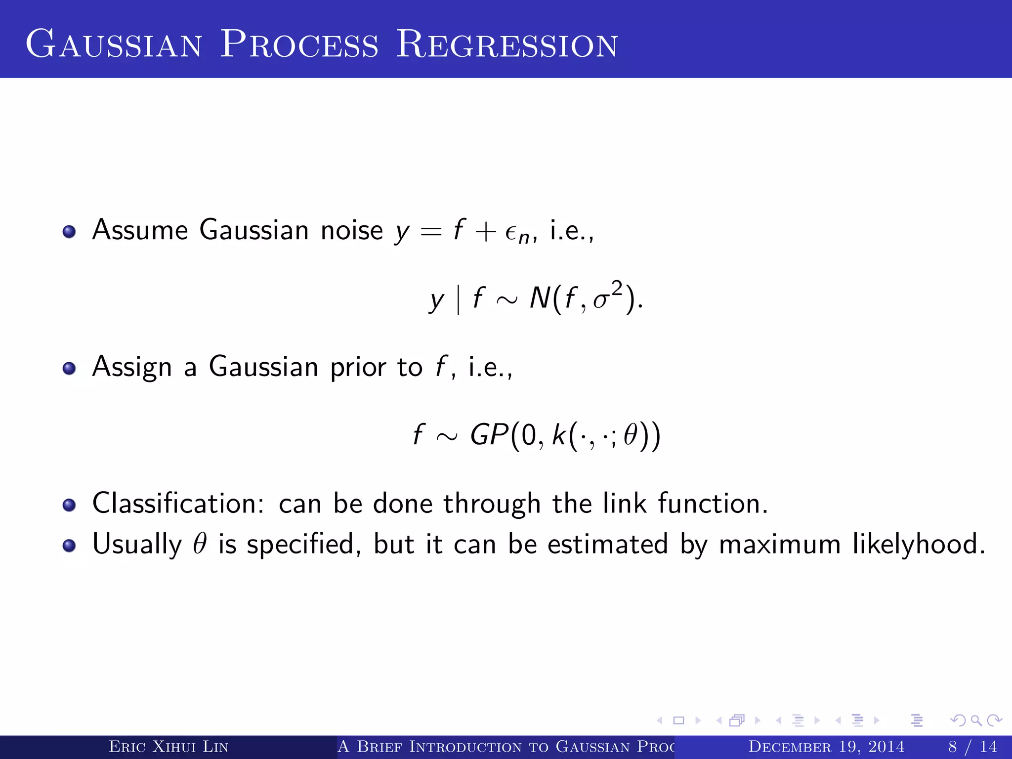 A brief introduction to Gaussian process | PDF