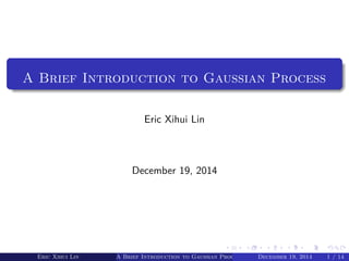 A brief introduction to Gaussian process | PDF