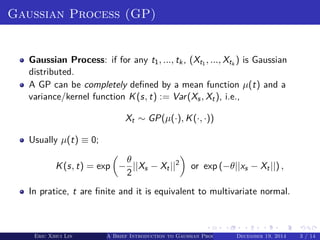 A brief introduction to Gaussian process | PDF