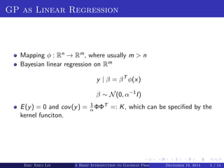 A brief introduction to Gaussian process | PDF