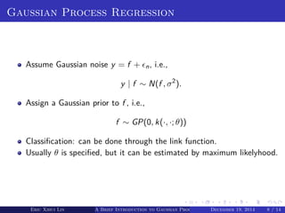 A brief introduction to Gaussian process | PDF