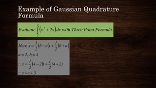 Gaussian Quadrature Formula | PPTX