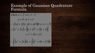 Gaussian Quadrature Formula | PPTX