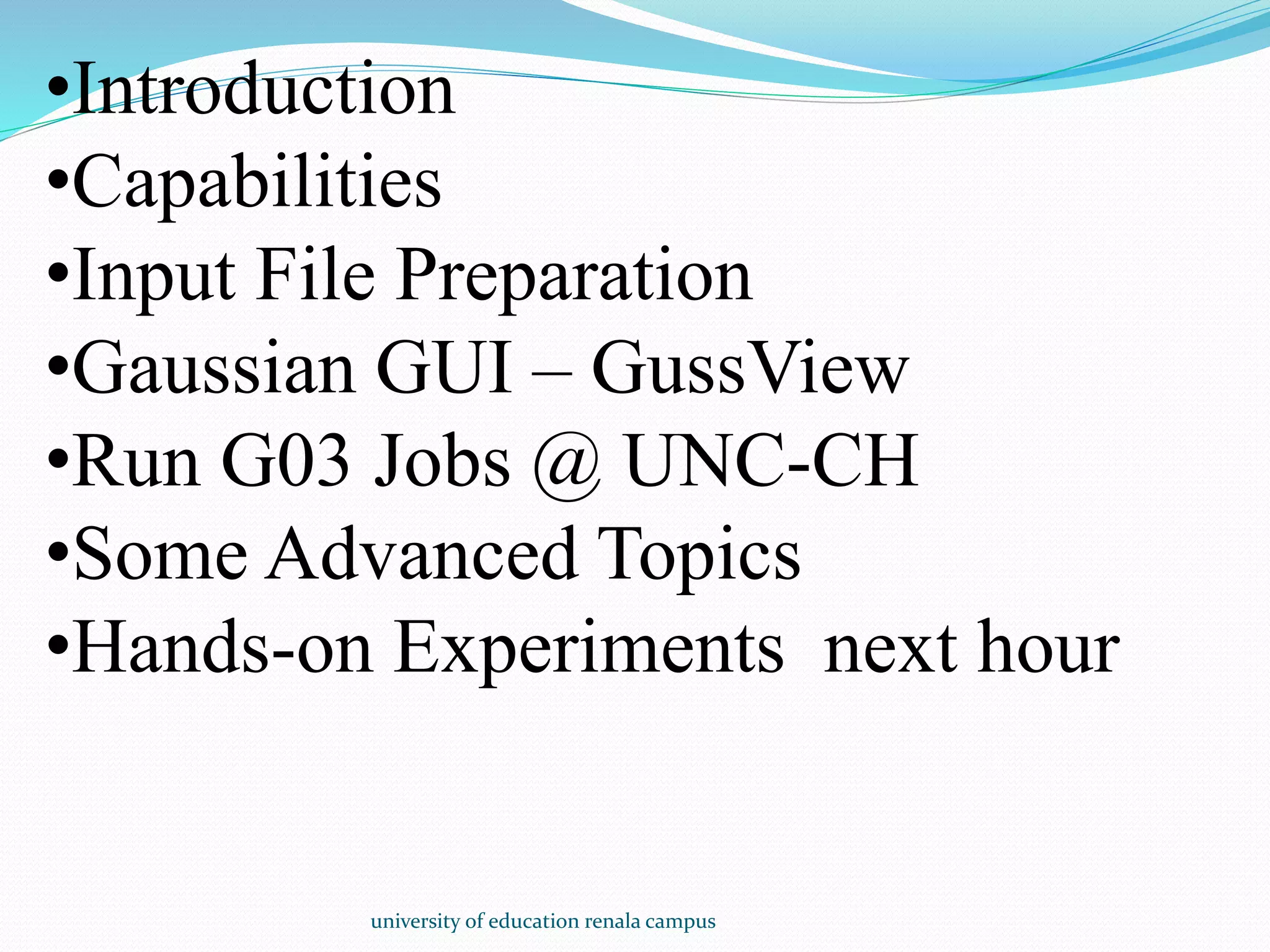 Gaussian software | PPTX