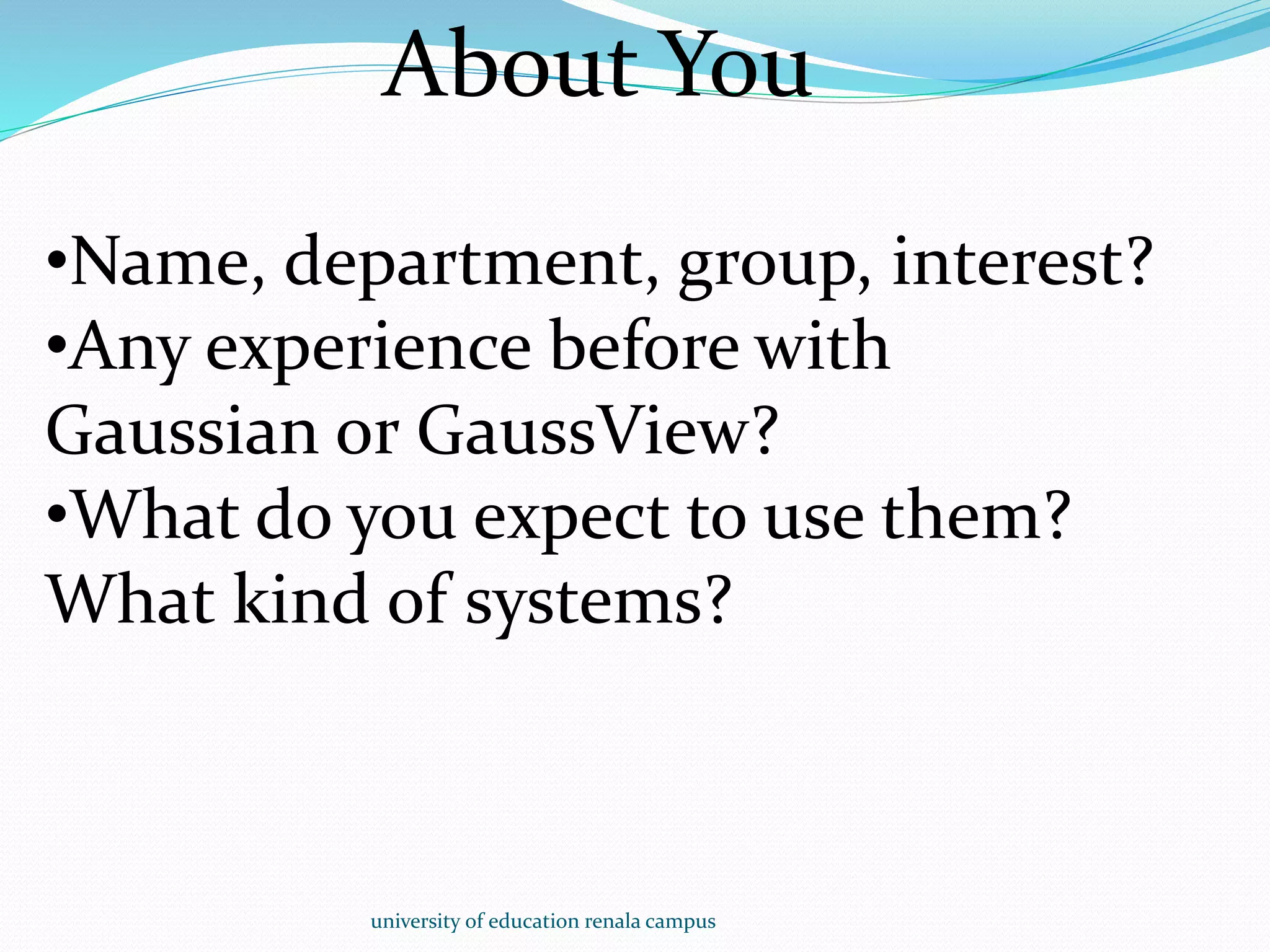 Gaussian software | PPTX