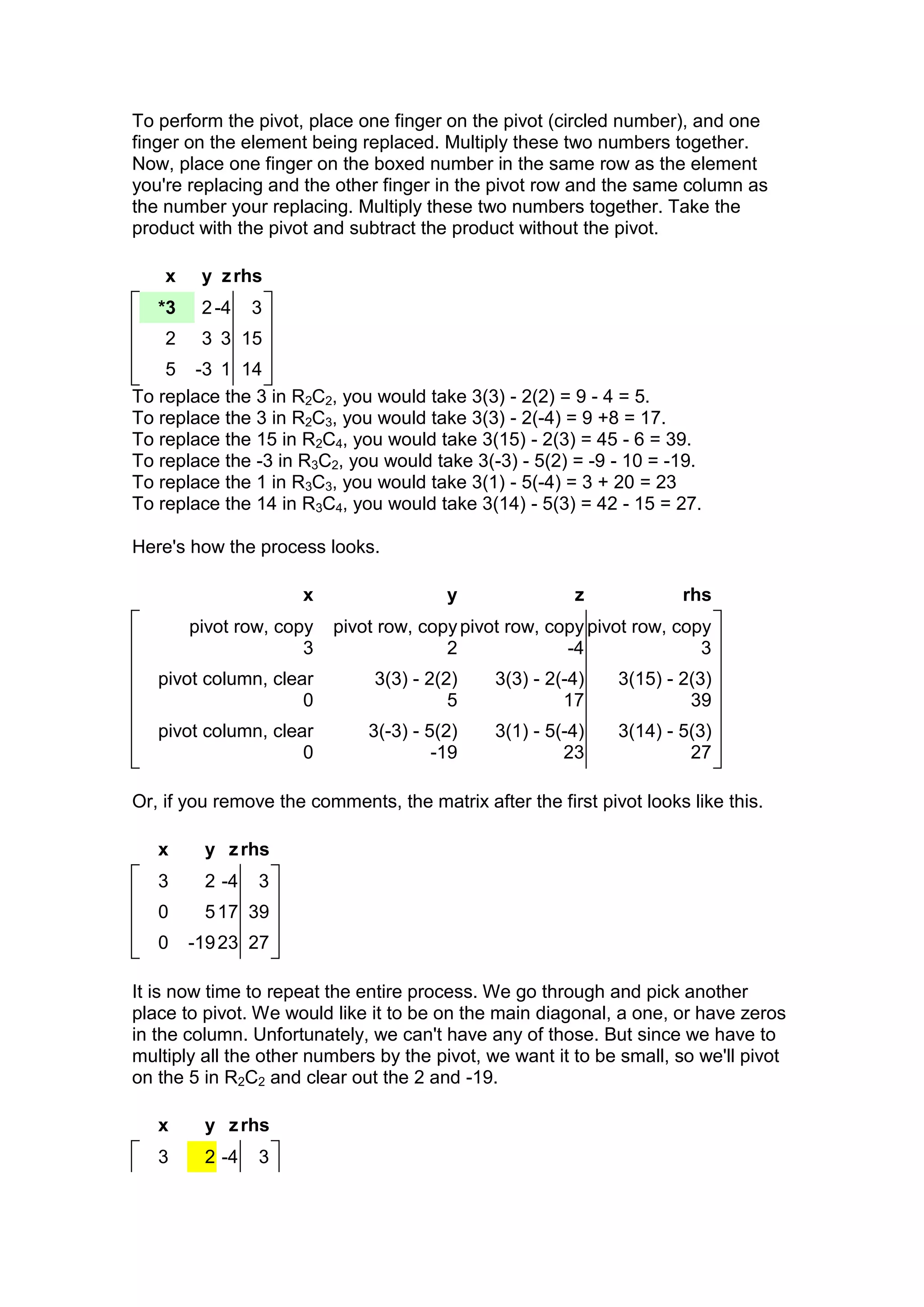 Gauss Jordan Elimination Through Pivoting Pdf