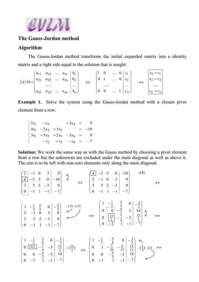 Gauss Jordan Method | PDF