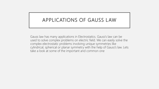 Gauss law | PPTX | Physics | Science