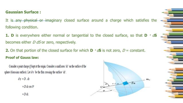 Gauss law and its Applications | PPTX | Physics | Science