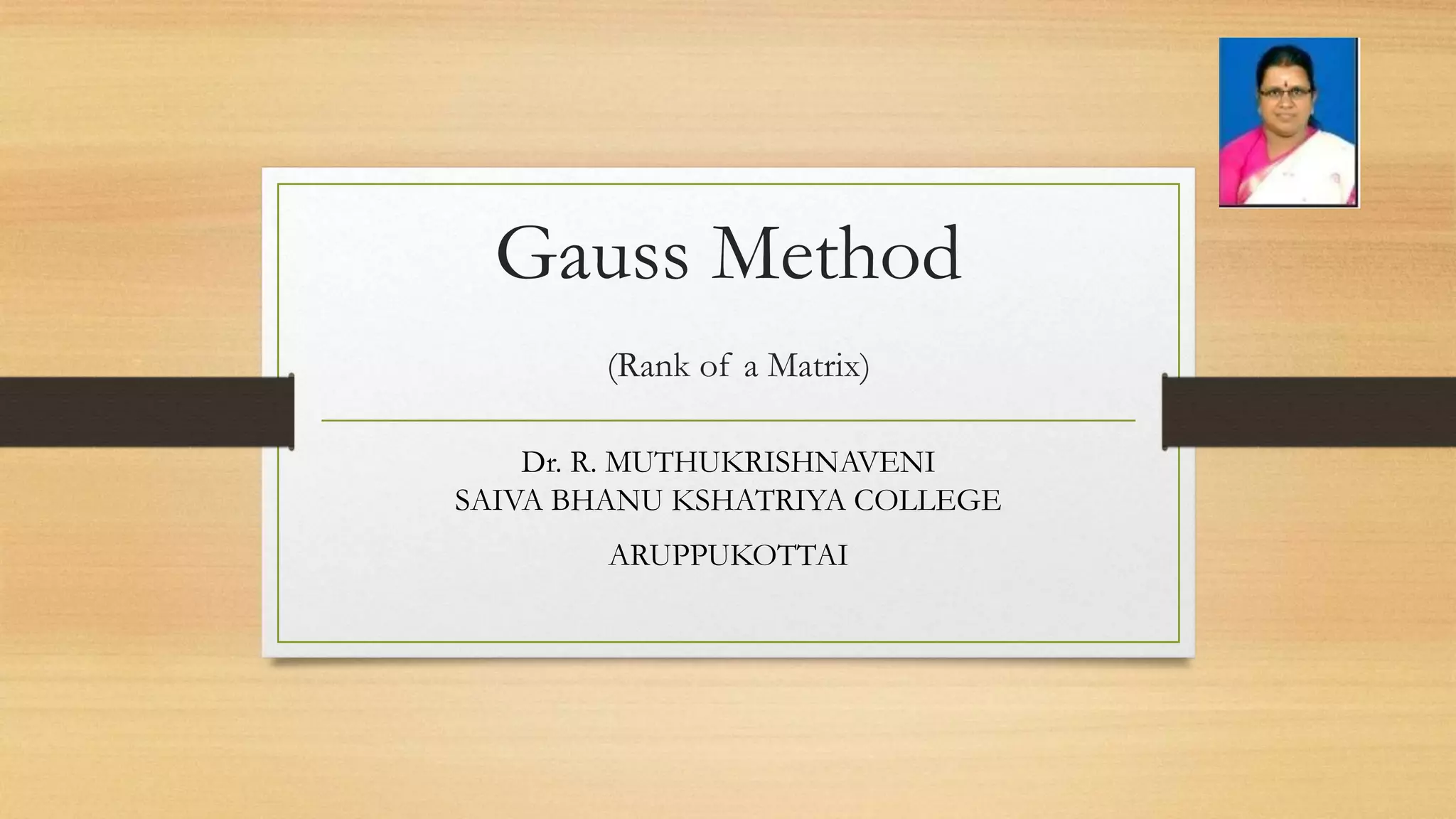 Gauss method | PPT