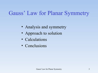 Gauss law for planes | PPT