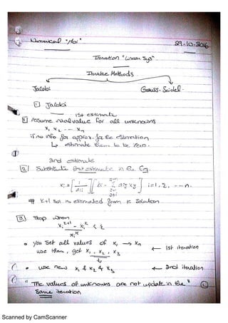 Gauss seidel and jacobi methods | PDF