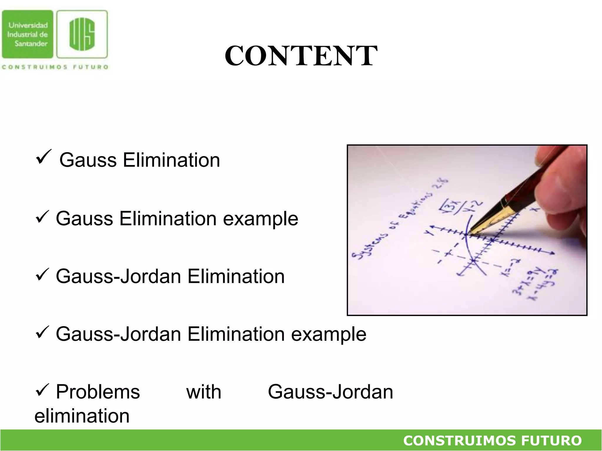 Gauss y gauss jordan | PPTX