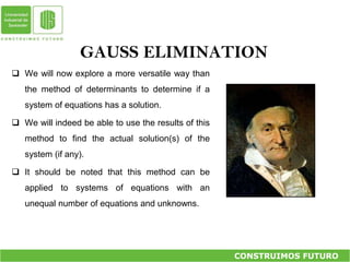 Gauss y gauss jordan | PPTX