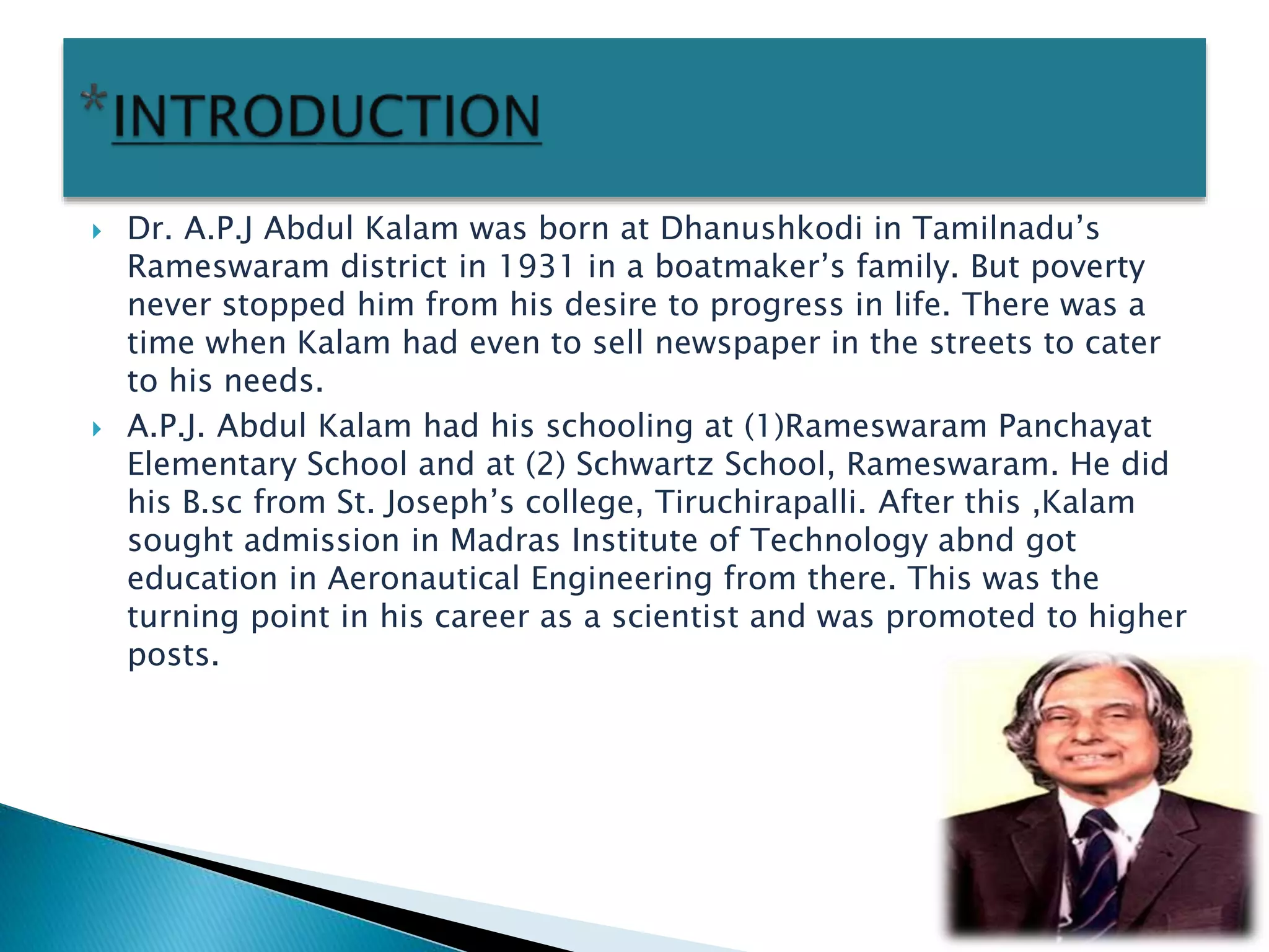 APJ ABDUL KALAM SAHEB | PPTX | Defense Industry | Industries