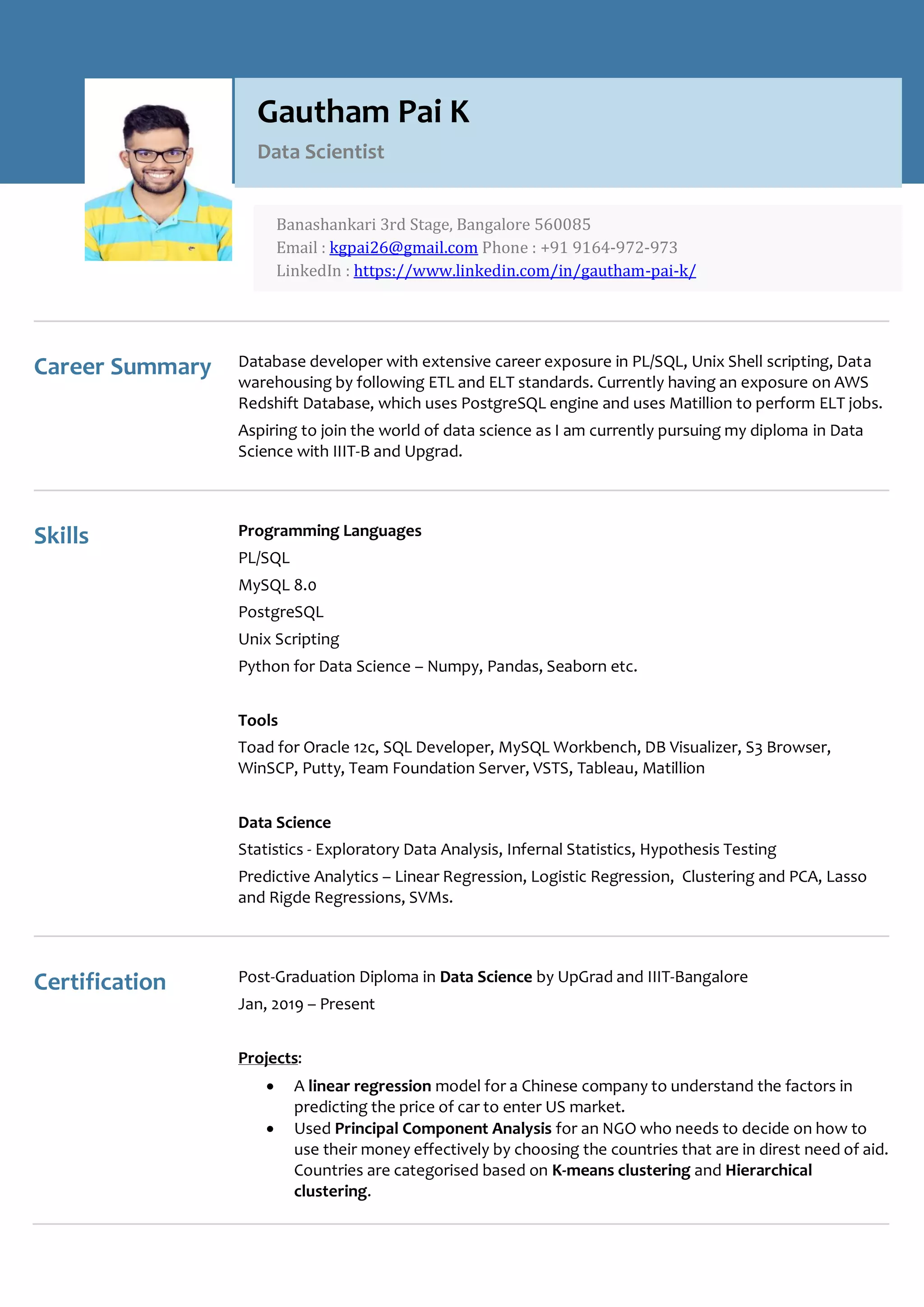 Gautham Pai K - Resume | PDF