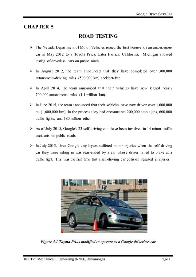 Google driverless car technical seminar report (.docx) | DOCX ...