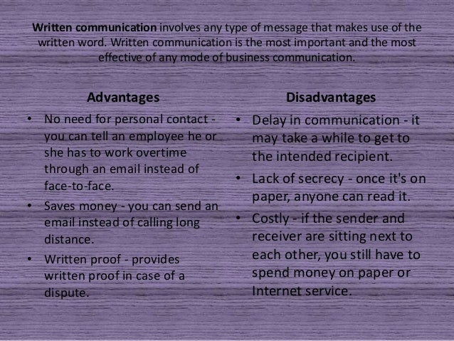 How important is oral / written communication in your relations