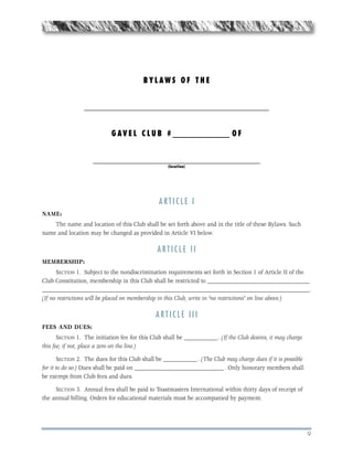 Gavel club kit | PDF