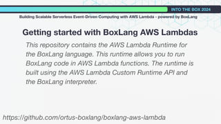 Building Scaleable Serverless Event-Driven Computing with AWS Lambda powered by BoxLang | PPT